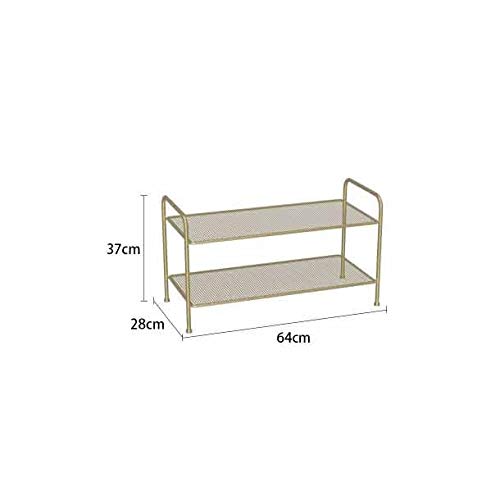 TAZSJG 2/3 Tiers Shoe Rack, Small Shoe Rack Organizer, Space Saving Shoe Shelf, Iron Shoe Rack (Color : A, Size : 2layers)