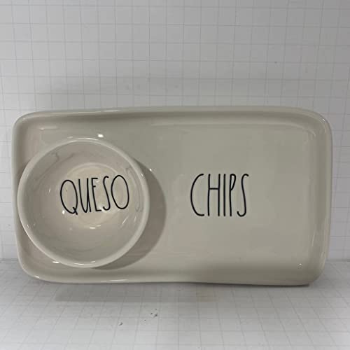 Rae Dunn Queso Chips Tray - Ceramic