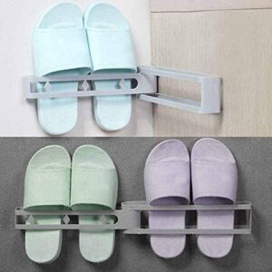 TAZSJG Slippers Rack Shoes Organizer 3 in 1 Wall Mounted ABS Collapsible Holder with Self Adhesive for Bathroom