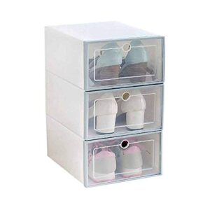 tazsjg stackable shoe storage,multifunction unisex transparent shoes storage box with cover 34x24x13cm