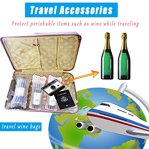 STAYWILD 10 Packs Wine Travel Inflatable Bag Airplane | Wine Bottle Travel Protector Bags | Bubble Travel Camping Wrap Pouches Packing for Wine Bottles（10）