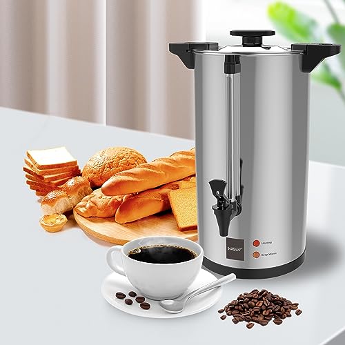 Valgus Commercial Grade Stainless Steel 80-Cup 12L Percolate Coffee Urn Coffee Maker with Automatic Temperature Control Hot Water Urn for Parties, Office, Wedding and Catering Events