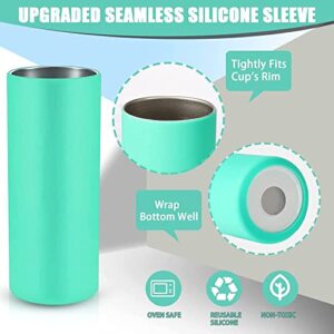 Silicone Bands for Sublimation Tumbler for 20 OZ Skinny Blanks Cups, Silicone Sleeve Kit with Heat Resistant Gloves, Transfer Tapes for Tumbler Heat Press Parts Accessories, Shrink Wraps in Oven