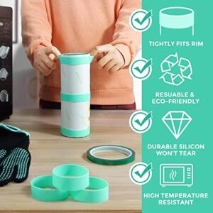 Silicone Bands for Sublimation Tumbler for 20 OZ Skinny Blanks Cups, Silicone Sleeve Kit with Heat Resistant Gloves, Transfer Tapes for Tumbler Heat Press Parts Accessories, Shrink Wraps in Oven