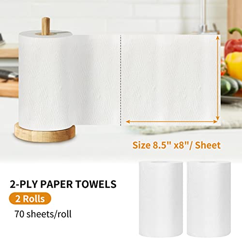 Colorlife Paper Towels, Premium 2-Ply White Paper Towels, 6 Rolls, 70 Sheets Per Roll, 420 Towels for Kitchen Use