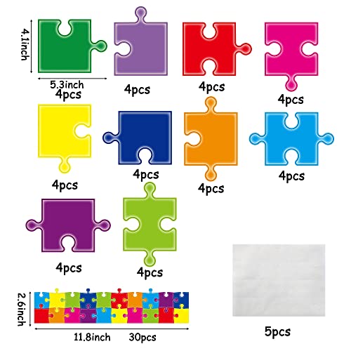 G1ngtar 70Pcs Puzzle Pieces Cutouts Christian Bulletin Board Decoration Set Welcome Back to School Jigsaw Puzzle Straight Border Trim Religious Supplies Sunday School Decors for Classroom Kindergarten