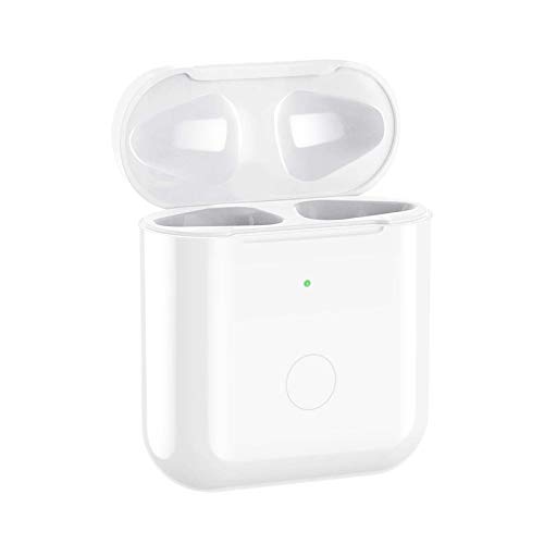 Avainaly Wireless Charging Case Compatible with AirPods 1/2 Generation, Wireless Air Pods 2nd Charging Case Replacement, Support Pairing and Sync, Without Earbuds(White for AirPods 1/2)