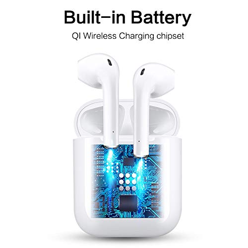 Avainaly Wireless Charging Case Compatible with AirPods 1/2 Generation, Wireless Air Pods 2nd Charging Case Replacement, Support Pairing and Sync, Without Earbuds(White for AirPods 1/2)