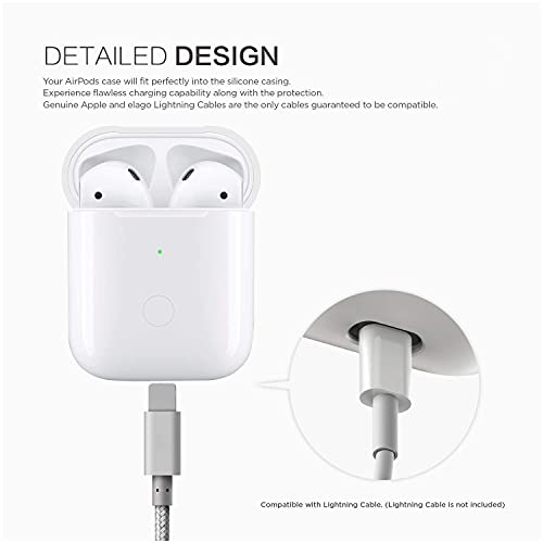 Avainaly Wireless Charging Case Compatible with AirPods 1/2 Generation, Wireless Air Pods 2nd Charging Case Replacement, Support Pairing and Sync, Without Earbuds(White for AirPods 1/2)