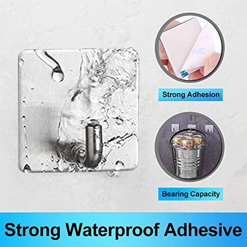 Adhesive Towel Hook Stainless Steel Adhesive Wall Hooks,Waterproof and Anti-Rust Wall Hooks for Hanging,Can Be Used for Keys,Towels,Clothes,Bath Towels,Hats,Kitchen Utensils(4 Pieces)