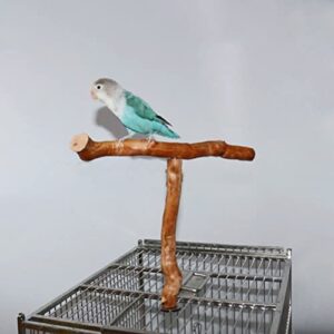 LUOZZY Bird Perches Wood T Shape Bird Toys Parrot Perch Parakeet Stand Platform for Bird Cage Paw Grinding Bird Perch Branches