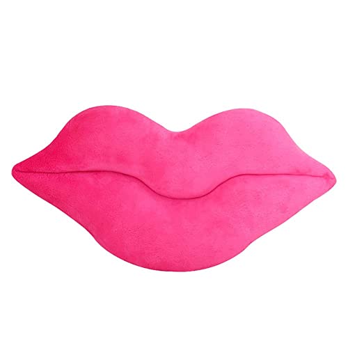 unlockgift Red Velvet Lip Shaped Pillow Hot Pink Pillows Love Cushion Funky Throw Pillow Bed Living Room Decorative Pillows (hot Pink Lip, 50 cm)