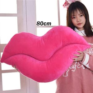 unlockgift Red Velvet Lip Shaped Pillow Hot Pink Pillows Love Cushion Funky Throw Pillow Bed Living Room Decorative Pillows (hot Pink Lip, 50 cm)