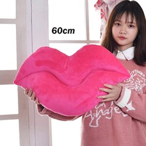 unlockgift Red Velvet Lip Shaped Pillow Hot Pink Pillows Love Cushion Funky Throw Pillow Bed Living Room Decorative Pillows (hot Pink Lip, 50 cm)