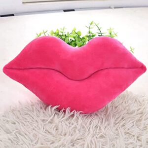 unlockgift Red Velvet Lip Shaped Pillow Hot Pink Pillows Love Cushion Funky Throw Pillow Bed Living Room Decorative Pillows (hot Pink Lip, 50 cm)