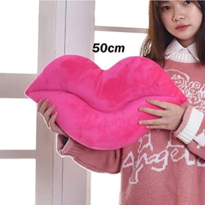 unlockgift Red Velvet Lip Shaped Pillow Hot Pink Pillows Love Cushion Funky Throw Pillow Bed Living Room Decorative Pillows (hot Pink Lip, 50 cm)