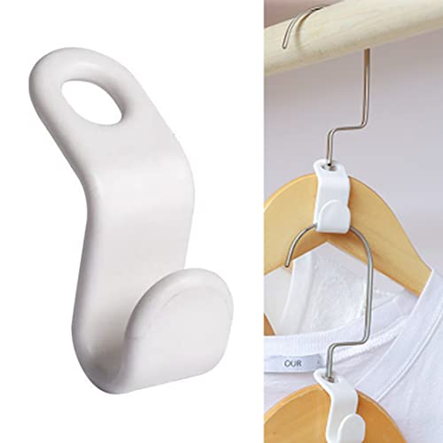 Otylzto 50PCS(or100) Hanger Hooks for Plastic Hanger Clips for Clothes Space Saving Hangers for Clothes Closet Hangers Space Saver Hangers