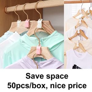 Otylzto 50PCS(or100) Hanger Hooks for Plastic Hanger Clips for Clothes Space Saving Hangers for Clothes Closet Hangers Space Saver Hangers