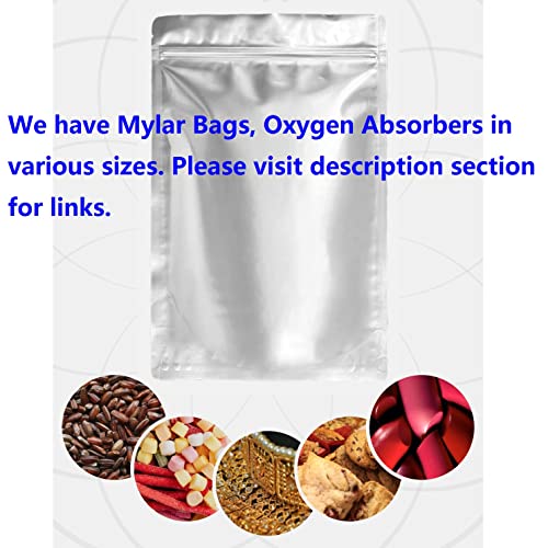 20 Pack 15 Mil Mylar Bags For Food Storage 5 Gallon Mylar Bags With Oxygen Absorbers 30 Individual 2500cc Bolsas Mylar Con Absorbentes Gal Myler Resealable O2 Para Guardar Alimentos Bolsas Absorbentes