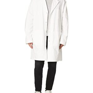 Landau Essentials Relaxed Fit 5-Pkt 4-Button Full-Length Lab Coat for Men 3124 White 8oz 100% Cotton Twill