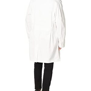 Landau Essentials Relaxed Fit 5-Pkt 4-Button Full-Length Lab Coat for Men 3124 White 8oz 100% Cotton Twill