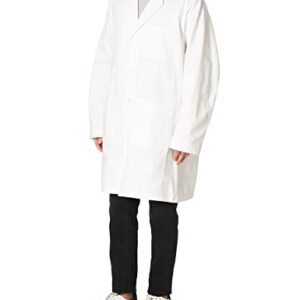 Landau Essentials Relaxed Fit 5-Pkt 4-Button Full-Length Lab Coat for Men 3124 White 8oz 100% Cotton Twill