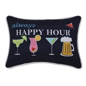 pillow perfect outdoor/indoor happy hour blue lumbar pillow