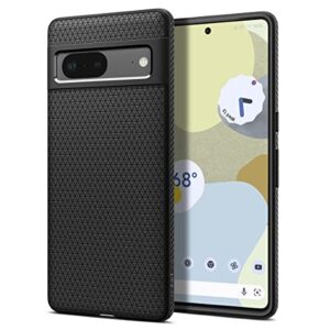 spigen liquid air pixel 7 case (2022) - matte black, anti-slip, geometric design, thermoplastic polyurethane