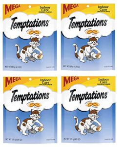 petlewa temptation indoor care (4 pack ) chicken flavor cat treats 4.9 oz indoor care