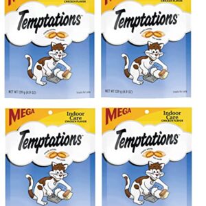 Petlewa Temptation Indoor Care (4 Pack ) Chicken Flavor Cat Treats 4.9 Oz Indoor Care