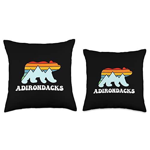 ADK Adirondack 46er High Peaks NY Bear Adirondack Mountains New York Hiking Throw Pillow, 18x18, Multicolor