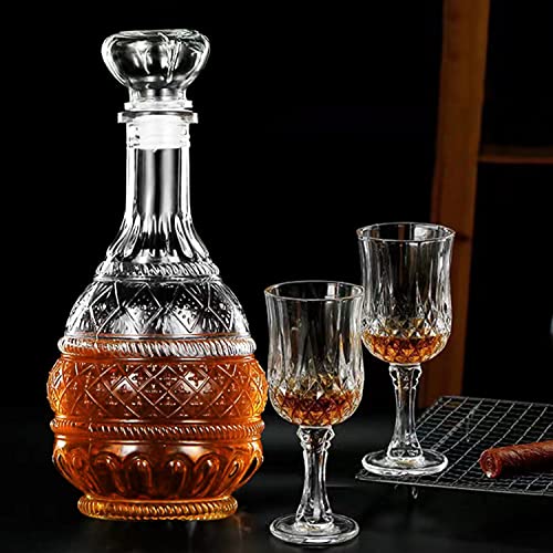 Cadamada 33 Oz Glass Decanter,Whiskey Glasses Bottle with Sealing Stopper, Delicate Decanter Set-for Tequila, Brandy, Scotch and Vodka, Gift Giving, Bar and Party Decoration (3pcs)