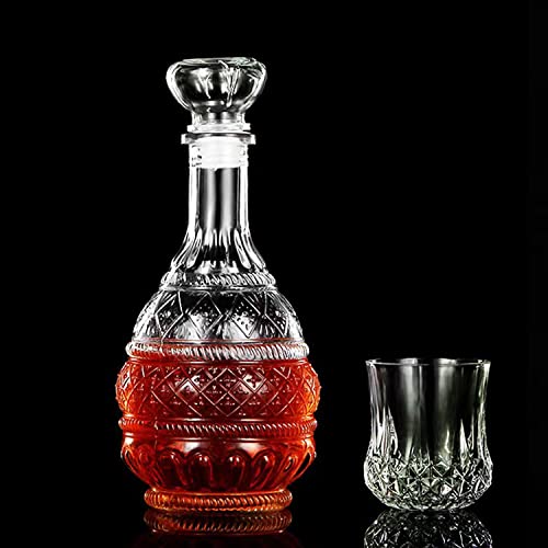 Cadamada 33 Oz Glass Decanter,Whiskey Glasses Bottle with Sealing Stopper, Delicate Decanter Set-for Tequila, Brandy, Scotch and Vodka, Gift Giving, Bar and Party Decoration (3pcs)