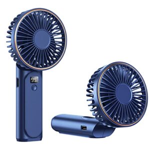 sweetfull handheld fan, 6000mah portable fan mini fan with backup power,6 speeds adjustable,small personal fan, foldable mini desk fan, cooling electric fan for girls woman man travel office outdoor