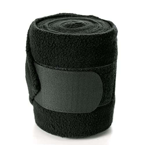 Equinavia Luna 9' Fleece Polo Wraps, Set of 4 Horse Leg Bandages | Storage Bag Included - Hunter Green - One Size