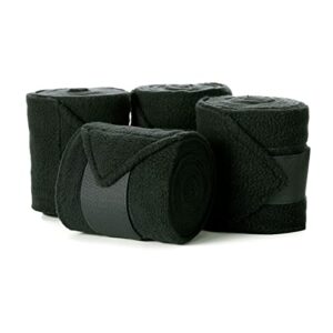 Equinavia Luna 9' Fleece Polo Wraps, Set of 4 Horse Leg Bandages | Storage Bag Included - Hunter Green - One Size