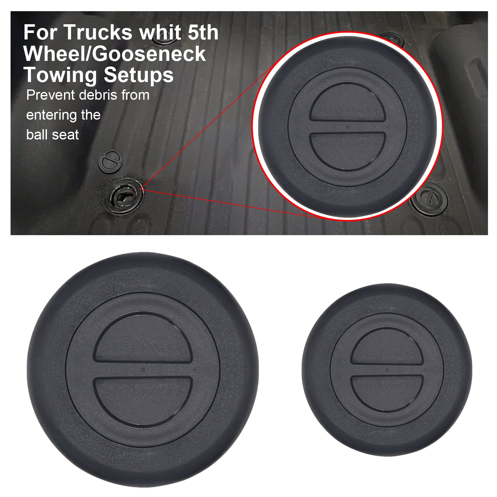 Bed Plug Cover Kit Compatible with 2014-2019 Dodge Ram 2500 3500 Pickups Replacement 68225506AA,Hitch Covers for Truck with 5th Wheel/Gooseneck Towing Setups/Trailer Tow Cover，Vanshly