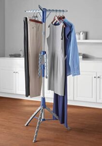 deahun mainstays space-saving 2-tier tripod hanging clothes drying rack, steel