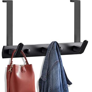 orsja coat rack wall mount, 2 pcs coat hooks hangers for wall, coat rack wall hooks rail for hanging coats, towel hat key hooks rack holder for bathroom entryway (20 hooks, black)