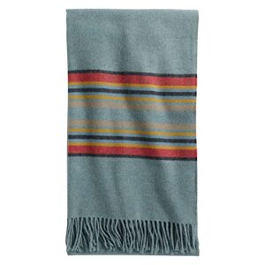 pendleton 5th avenue merino wool throw, green heather