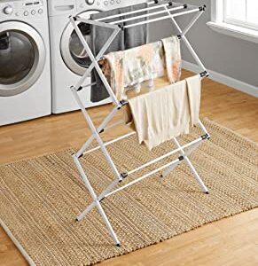 Deahun Mainstays Expandable Steel Laundry Drying Rack, White