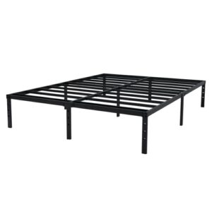 BetLife King Size Bed Frame with Stronger Steel Slat Support/ 16 Inch High Non- Slip Platform/Noise Free Mattress Foundation/No Box Spring Needed/Black