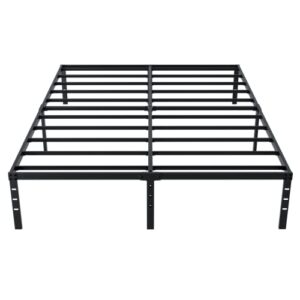 BetLife King Size Bed Frame with Stronger Steel Slat Support/ 16 Inch High Non- Slip Platform/Noise Free Mattress Foundation/No Box Spring Needed/Black