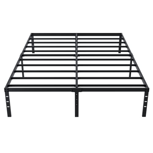 BetLife King Size Bed Frame with Stronger Steel Slat Support/ 16 Inch High Non- Slip Platform/Noise Free Mattress Foundation/No Box Spring Needed/Black