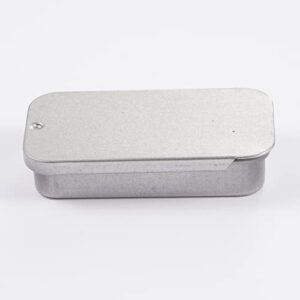 JEATHA 10Pcs Mini Metal Tin Containers with Sliding Cover Lids Portable Rectangular Box for Lip Balm Solid Perfumes Spices Silver One Size