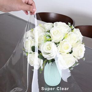 LIBERECOO Clear Tablecloth Square Vinyl Protector Waterproof Oil-Proof Plastic Table Cover Transparent Sheet 52 x 52 Inch