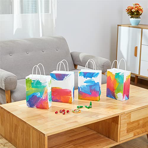 24 Pack Small Party Favor Bags Goodie Bags for Birthday Party Gift Bags With Handle(Watercolor)