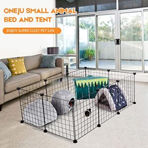 ONEJU Guinea Pig Bed, Guinea Pig Hideout, Rabbit Bed, Bunny Hideout, Guinea Pig Cage Accessories for Guinea Pig, Bunny, Hamster, Chinchilla, Ferry, Rabbit and Other Small Animals - Gray