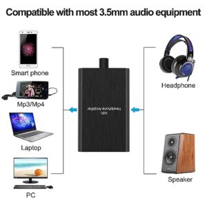 Headphone Amplifier HIGI Impedance Headphone Amp Support 3.5mm AUX Input which can be Used with Either MAC, Mobile Phone, PS4, PS5, Laptop or Desktop System (AA012 Headphone Amplifier)