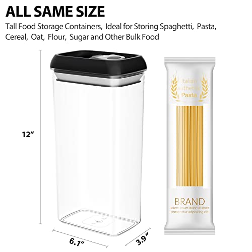 Tiawudi 4 Pack Large Pasta Storage Containers, 3.2L Each, Airtight Food Storage Containers for Kitchen Organization, Pantry Organization and Storage, Ideal for Spaghetti, Pasta & Noodles